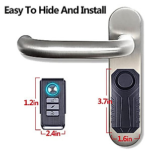 Upgraded Bike Alarm Waterproof with Remote, Vibration Motorcycle Bicycle/Door Burglar Alarm, Prevent Robbery and Door Prying, 113dB Loud, Adjustable Sensitivity, Scooter Accessories Vibration Sensors