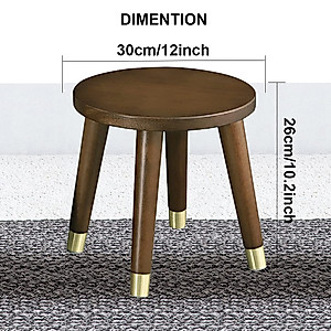 Natural and Co. Wooden Stool Round Step Stool 10 Inch Plant Stands Detachable Legs Vanity Stool Bench, 12X12X10 inch, tongjiao303026