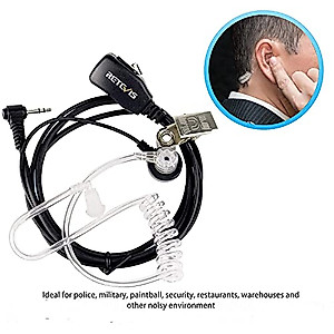 Retevis RT45 RA19 1 Pin Walkie Talkie Earpiece with PTT Mic, Compatible with Motorola T100 T107 T100TP T200TP T260 T260TP T280 T460C T465 T600 T605 T800 T5428 T6200 Two Way Radio (1 Pack)