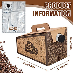 Moinchore 20 Set Coffee Container Disposable Coffee Dispenser 96 oz Insulated Cardboard Hot Cold Bulk Beverage Server Carafe with Handle Portable Coffee Take out Boxes for Office Catering Shop Party