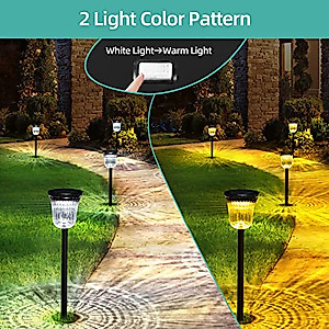 Ortope Solar Pathway Lights Outdoor Garden,200 Lumen 4Pack Solar Powered Outdoor Landscape Path Lights,12Hrs Long Last High Lumen LED Solar Walkway Yard Garden Sidewalk Patio Lights Waterproof