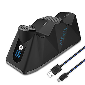 Stealth SP-C100 Twin Charging Dock with 2M Play & Charge Cable For PS4 - Black (PS4)