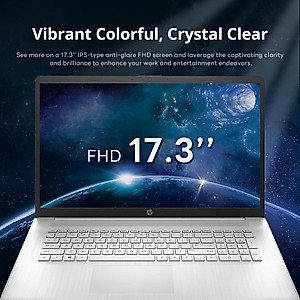 HP 2022 17.3" FHD Home & Business Laptop, Intel Core i5-1155G7 Processor,16GB RAM, 512GB PCIe SSD, Intel Iris Xe Graphics, Wi-Fi, Bluetooth, HDMI, Win 11, Silver, (renewed)