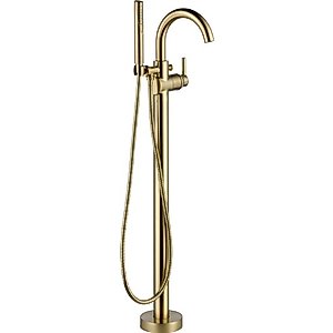 Delta Faucet Trinsic Floor-Mount Freestanding Tub Filler with Hand Held Shower, Champagne Bronze T4759-CZFL (Valve Not Included)