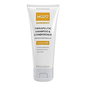 MG217 Dandruff Shampoo & Conditioner, 3percent Salicylic Acid Shampoo & Conditioner, 8 oz Tube, Clear