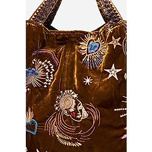 Johnny Was VICTORIA VELVET TOTE BAG VINTAGE GOLD Handbag Galaxy NEW