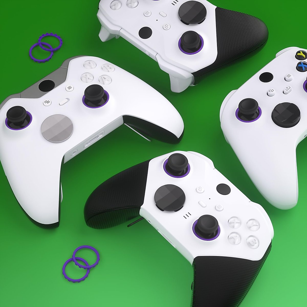 eXtremeRate Replacement Accent Rings for Xbox Elite Series 2 Core | for Elite Series 2 | for Xbox One Elite | for eXtremeRate ASR Version Shell for Xbox Series X/S Controller - Purple