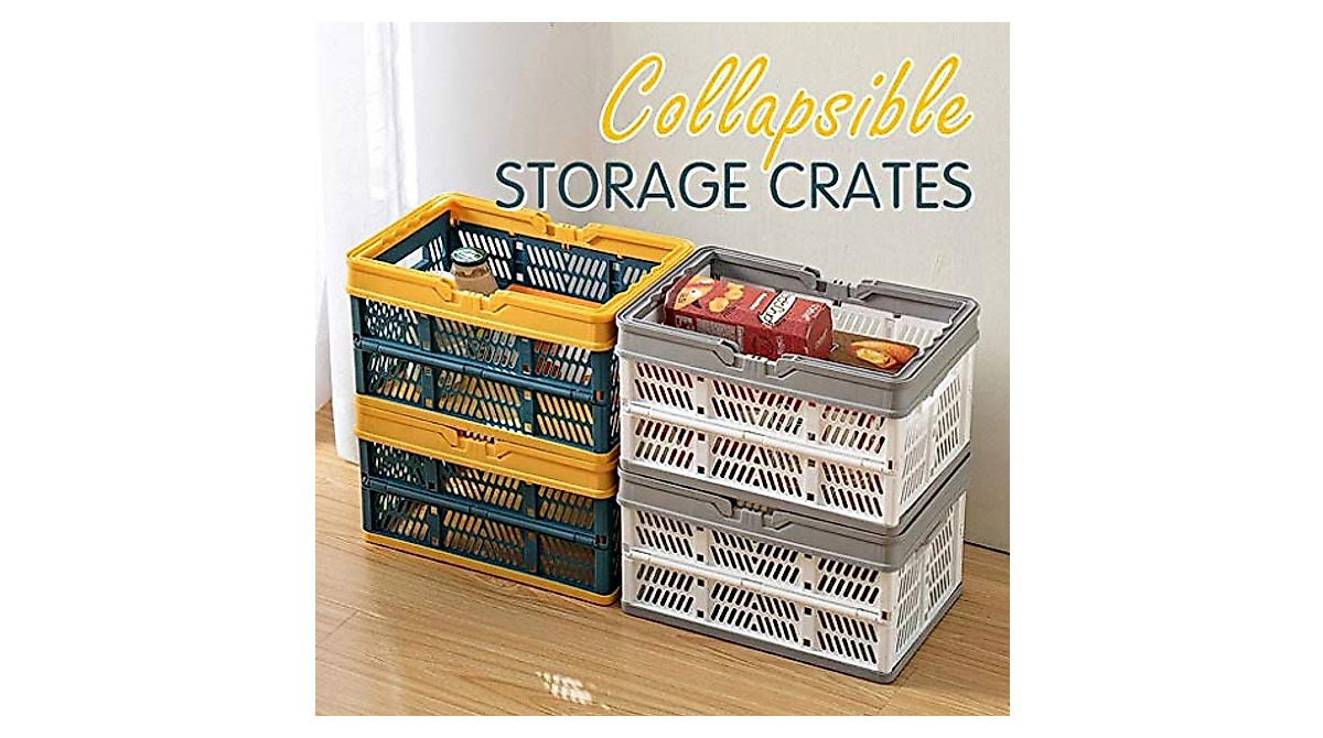 Homthia 9L Collapsible Storage Crates - Space-Saving & Durable Bins