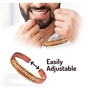 Touchstone -Om Namah Shivay-Hindu holy -Copper bracelet Tibetan style. Hand forged with solid and high gauge pure copper.