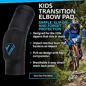 7 iDP Youth Transition Elbow Pads - Black & Blue (Small/Medium)
