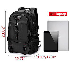 XINCADA Travel Laptop Backpack for Men Extra Large Backpacks with Shoe Compartment Business Carry on Backpack Hiking Daypack, Large (Black)