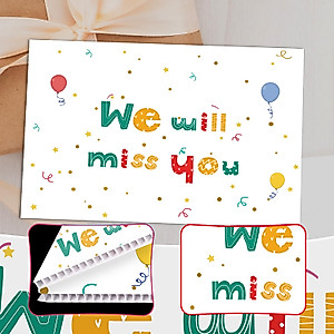 GOLDCROW Jumbo Retirement Card Large Greeting Farewell Card We Will Miss You White Going Away Party Decorations for Women Men Coworker Leaving Card Giant Happy Retirement Party Signature Guest Book