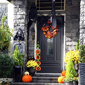 Supla 8 Sets Halloween Craft Kits Fall Kids Crafts DIY Halloween Doorknob Hanger Decorations Art Sets Foam Halloween Pumpkin Ghost Boo Bat Owl Stickers for Kids Halloween Classroom Party Activity