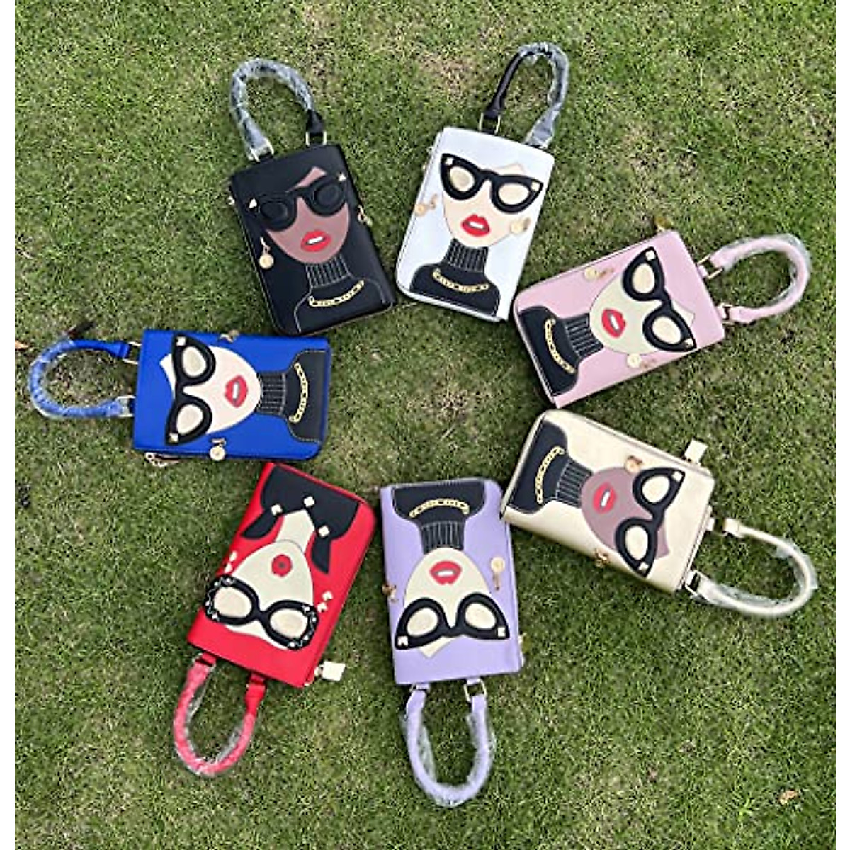 Novelty Personalized Women's 3D Ladies Designer Leather Top Handle Satchel Handbags Tote Purse Crossbody Shoulder Bags (Black)