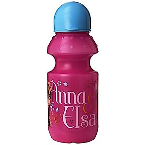 Zak! Designs Plastic Water Bottle with Cap with Elsa & Anna from Frozen, 13-Ounce, BPA-free