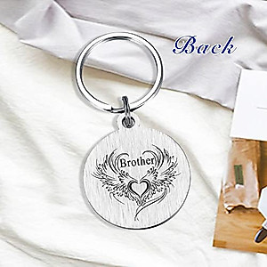 Yobent Memorial Gifts Keychain for Loss of Brother, Brother Memorial Gifts for Men, Personalized Grief Funeral Memory Remembrance Bereavement Sympathy Keychain for Loss of Brother