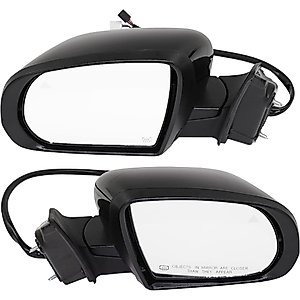 Kool Vue Driver & Passenger Side Power Heated Mirrors for Jeep Cherokee 2014-2018 Manual Fold With Signal Light, Blind Spot Monitor, Puddle Lamp & Auto-Dimming; Without Memory Paintable