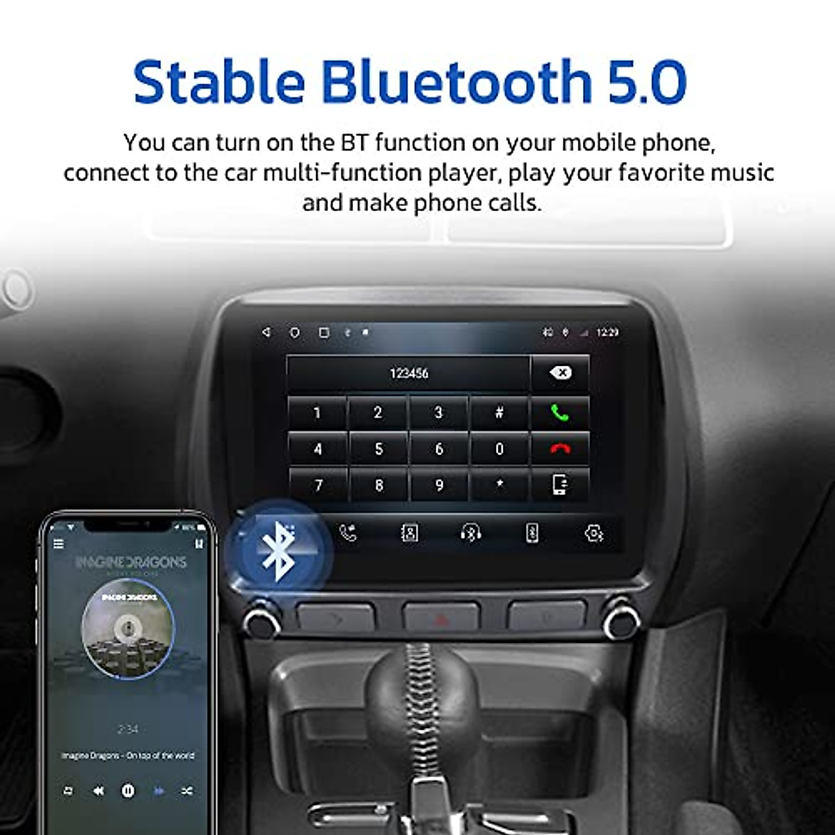 aoonav Android 10 inch Touch Screen car Radio for Chevrolet Camaro 2010 2011 2012 2013 2014 2015, GPS Navigation 4GB+64GB Support with carplay/bluetooth/4G/DSP Head Unit Stereo