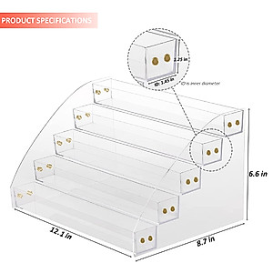 Paint Organizer Rack with Brush Holder 5-Tire – Durable, Easy Assembly Storage Stand for Art Supplies, Paint Bottles, and Craft Rooms - 12.1in