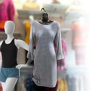 SSWBasics Female Mannequin Torso - Fits Women’s Sizes 5-10 - Molded, Shatterproof & Black