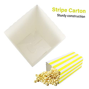 60 Pcs Popcorn Boxes Carton Disposable Containers Snack Boxes for Plastic Container Popcorn Bags Paper Popcorn Boxes Movie Night Supplies Stripe Popcorn Boxes Popcorn Buckets