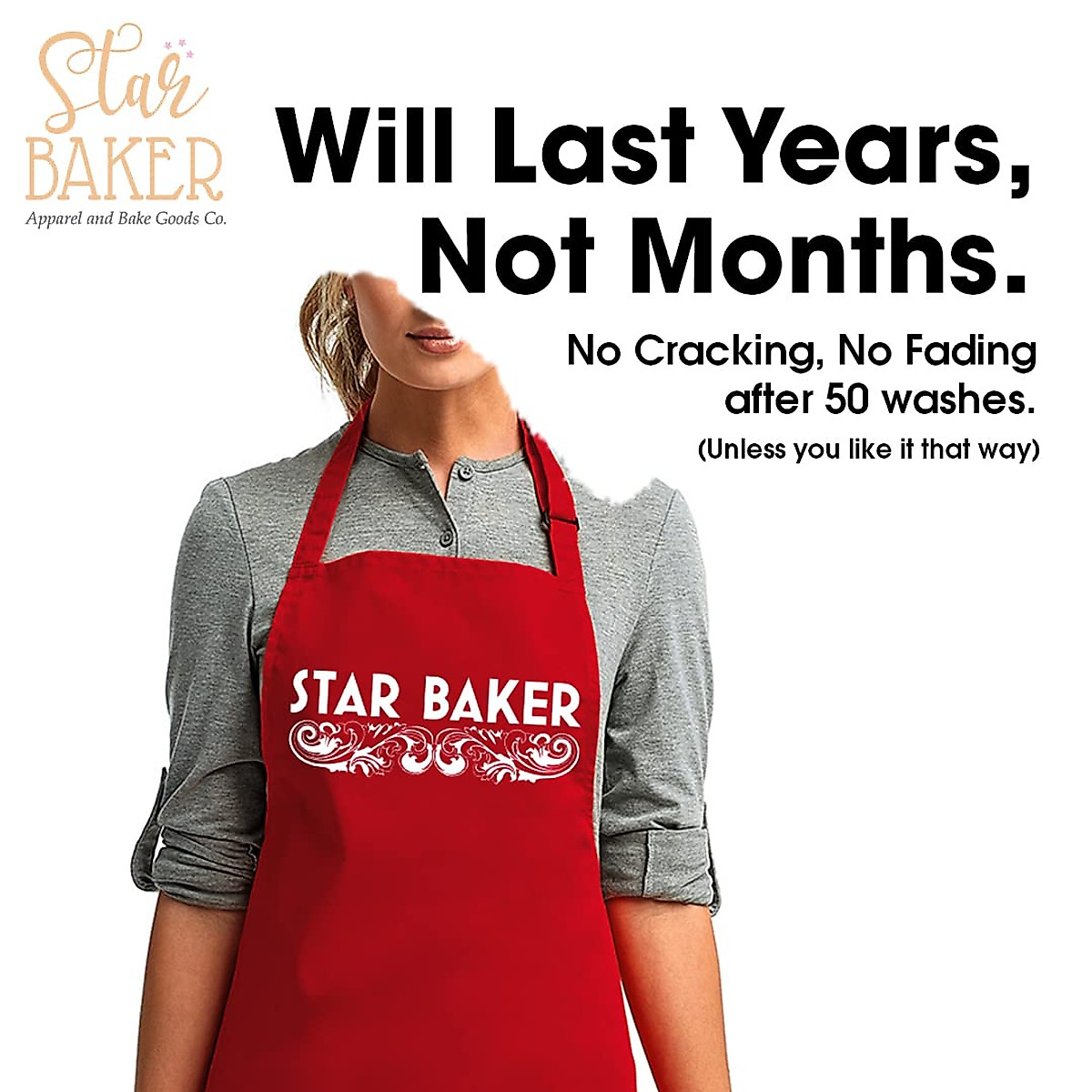 Star Baker Funny Amateur Baker American British Baking Show Pastry Chef Gift Kitchen Apron Red