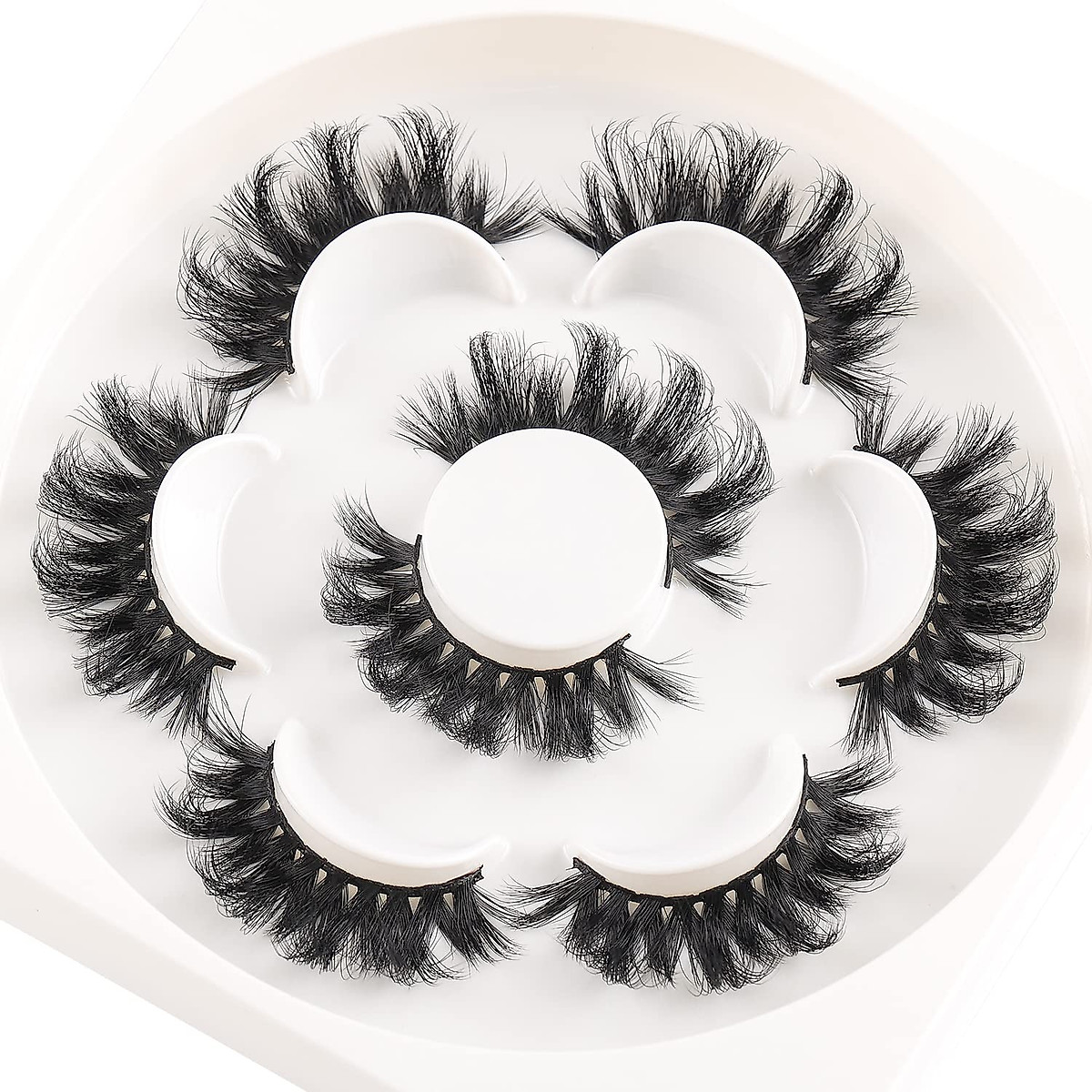 BEFACL Fluffy False Eyelashes 18mm 20mm Fluffy Mink Lashes 6D Mink Eyelashes Natural Look Mink Lashes Faux Mink Strip 3D Lashes Pack 4 Pairs (BF02)