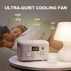 ALLPOWERS R600 BEIGE 299Wh 600W Portable Power Station, LiFePO4 Battery Backup with UPS Function, 1 Hour to Full 400W Input, MPPT Solar Generator for Outdoor Camping, RVs, Home Use