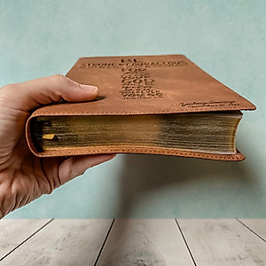 Hand Lettered and Laser Engraved NIV Passaggio Bible, Brown, Custom Name Engraving Available, Personalized Gift for Wedding, Baptism, Graduation or Birthday