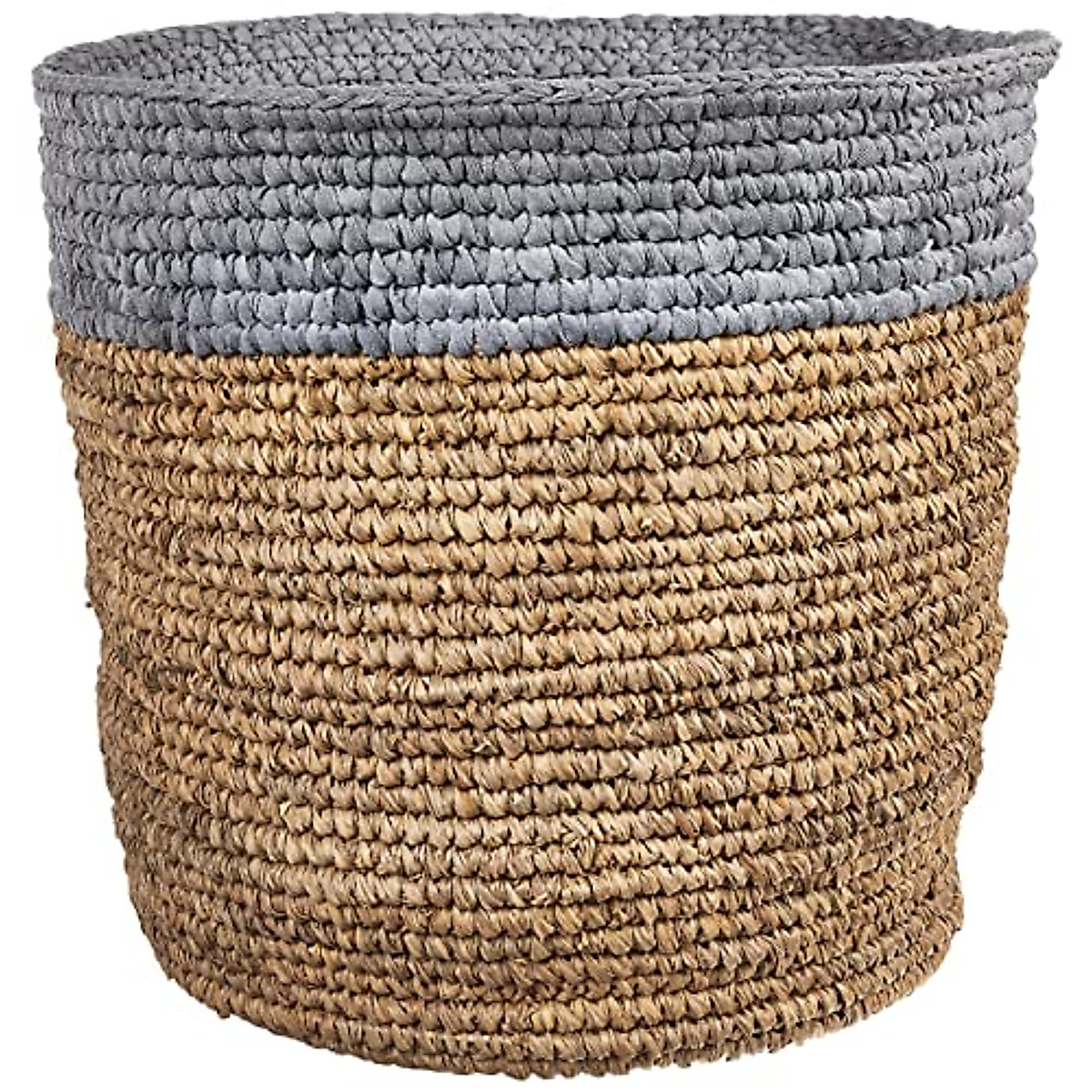 Bloomingville Set of 2 Beige & Grey Natural Seagrass Baskets, Natural & Grey