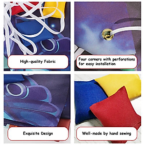 Outer Space Toss Games Banner Backdrop Indoor or Outdoor Galaxy Theme Birthday Party Decorations Supplies for Kids Adults Family