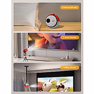 NexiGo Mini Portable Projector, for Cartoon, Kids Gift, 80 ANSI Lumen, Movie Projector, Native 720P Compatible with Full HD 1080P, up to 4K, HDMI, USB Interfaces (Garnet)