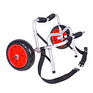 AA Products Kayak Canoe Carrier Cart Dolly Trailer Tote Solid Wheel Tires Hold up to 150 lb, Comes with Secure Buckle Straps