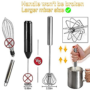 AmasSmile® Stainless Steel Easy Whisk Frother, Semi Automatic Hand Push Whisk with Greater Mixing Power, Multipurpose as Coffee Frother, Egg Beater, Whisker, Stirrer(12in)