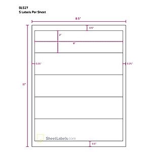 Water Bottle Labels - Not Waterproof - from SheetLabels.com, 2" x 8", Laser or Inkjet Printable, Easy to Peel, 125 Labels - 25 Sheets