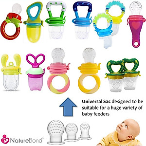 NatureBond Silicone Teat Sac for Baby Food/Fruit Feeder, BPA Free