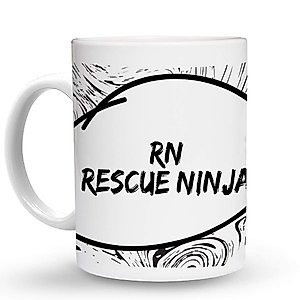 Makoroni - RN RESCUE NINJA Paramedic - 11 Oz. Unique Ceramic Coffee Cup, Coffee Mug