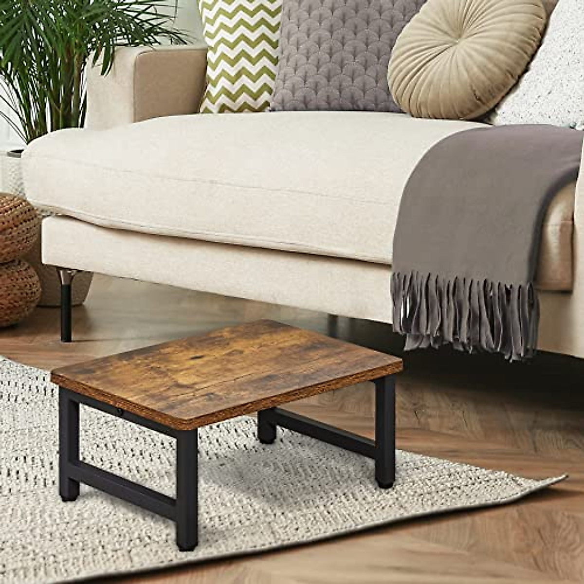 HOMCENES Step Stool for Kids, Wooden Step Stool, Kids Potty Training Stool, Easy to Move, Solid Portable Wooden Bedside Step Stool, Bed Steps for High Beds, One Step Foot Stool for Kitchen, Adults