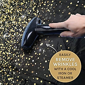 Black and Gold Photo Booth Backdrop - Perfect Party Decoration for Graduation, Birthday, Christmas, New Years Eve, Bachelorette, Weddings, Prom | Gatsby Photo Booth | Measures 6ft x 6ft