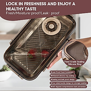 GANTIEXIA Large Food Containers with Lids Meal Prep Container Airtight Pantry Kitchen Storage Containers Set Reusable Stainless Steel Bowl for Home, Travel, Work, Party, Leftovers (203OZ+128OZ+74OZ)