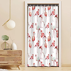 Uiiooazy Pink Flamingos for Bathroom Shower Curtain Nature Animal Shower Curtains Cloth Birds Fabric Shower Curtain with Hooks for Girls 48x72 inches