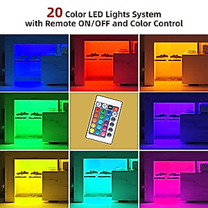 DMAITH Black Modern LED TV Stand for 50 55 60 Inch TV, High Gloss Gaming Entertainment Center with Large Storage Drawers, TV Media Center with Display Glass Shelves for Living Room, Bedroom