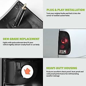 AUTOSAVER88 Tail Lights Compatible with 1997-2003 Ford F-Series F150 (Fits Styleside Models ONLY), 2004 F150 Heritage, 1999-2007 Ford F-250 F-350 F-350 Super Duty Pickup Truck Smoke Lens