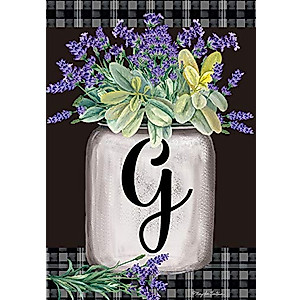 Farmhouse Monogram Letter G Garden Flag Floral Briarwood Lane 12.5" x 18"
