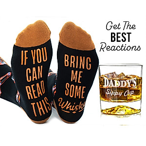 COOL STONES Daddy's Sippy Cup Whiskey Glass and Whiskey Socks for Dad - Whiskey Socks - New Dad and Old Dad - Gift Set for Men - Funny Engraved Scotch Glass and Fun Socks (Cup & Socks)