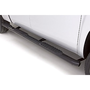 Lund 26097043 Black Steel 5" Oval Wheel-to-Wheel Nerf Bars for 2009-2018 Dodge Ram 1500 Crew Cab with 5.5' Bed; Rocker Panel Mount