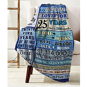 Julazy 25th Birthday Gifts for Women Blanket 60"X50", 25th Birthday Decorations for Men Women, Gifts for 25 Year Old Male Female, Best Birthday Gift Ideas for Women Men