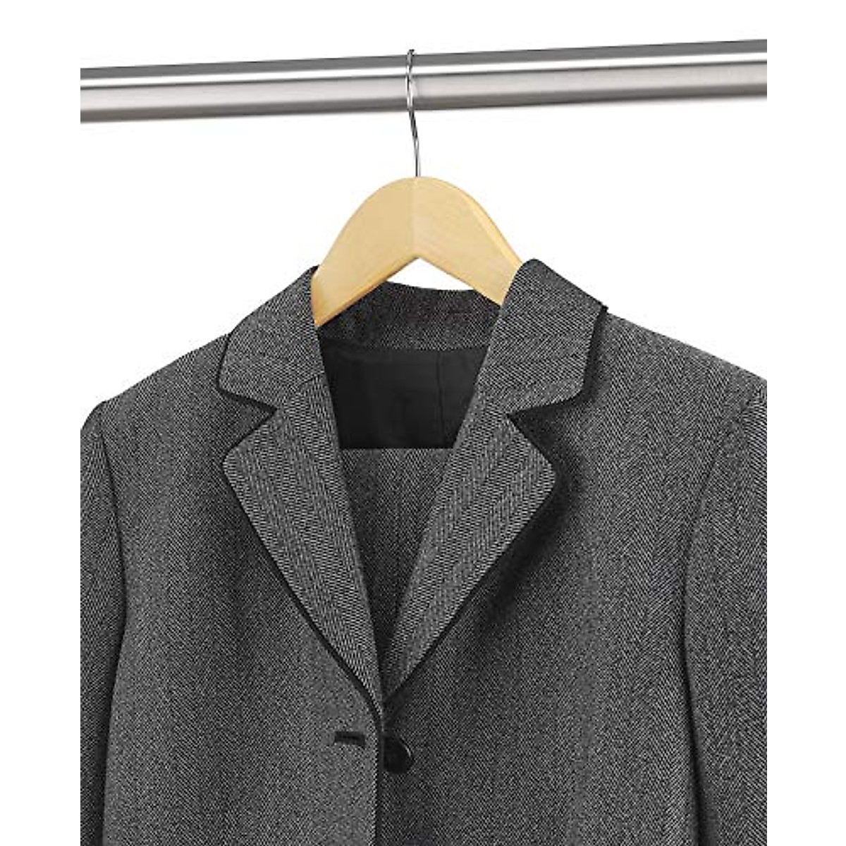 Whitmor Natural Grade Wood Suit Hangers, Set of 36