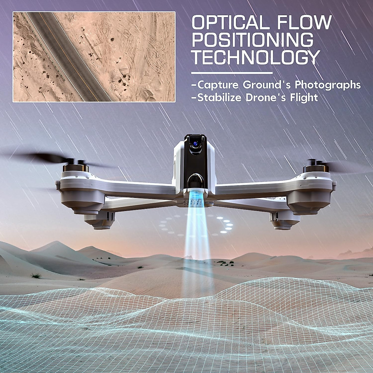 BEZGAR Drone with Camera for Adults 4K, RC Quadcopter with Brushless Motor, Optical Flow Positioning, Auto Hover, One Key Start/Land, 2 Rechargeable Batteries, FPV 5G Drones for Adults, BD102