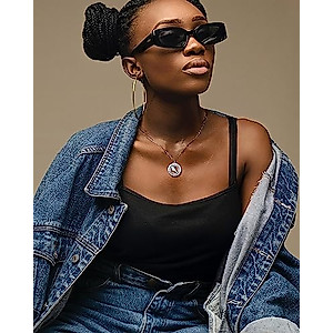 FANCIME Compass Birthstone Necklace for Women Sterling Silver Compass Jewelry Opal Pendant October Birthstone Necklace Gemstone Birthday Christmas Gifts for Girlfriend Wife Mom Her